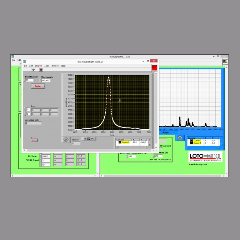 Ruby Spectra Software dedicate to determine pressure value inside DAC